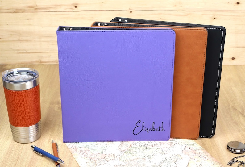 Personalized Leather Binder, Customized Binder, Graduation Gift, Office ...