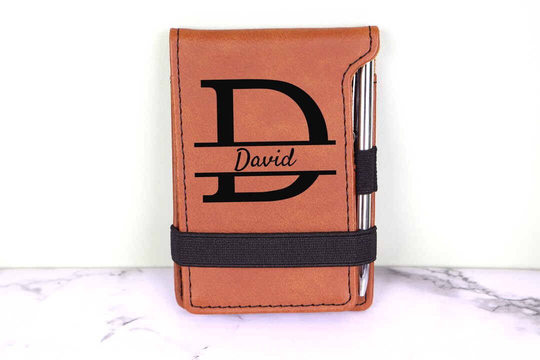 Custom Leather Pocket Notepad, Pocket Notepad With Pen, Personalized ...