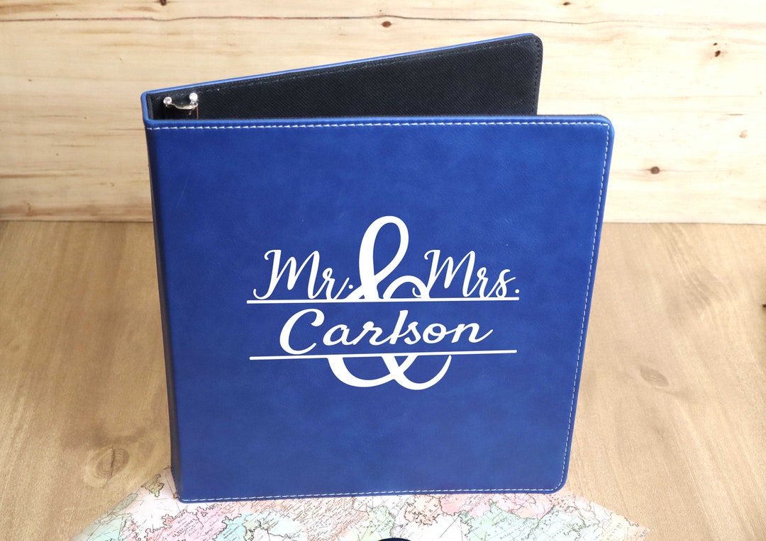 Personalized Leather 3-ring Binder, Customized Business Binder, Office ...