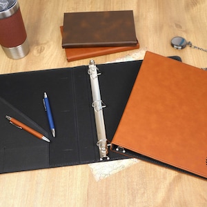 Personalized Leather Binder, Customized Binder, Graduation Gift, Office ...