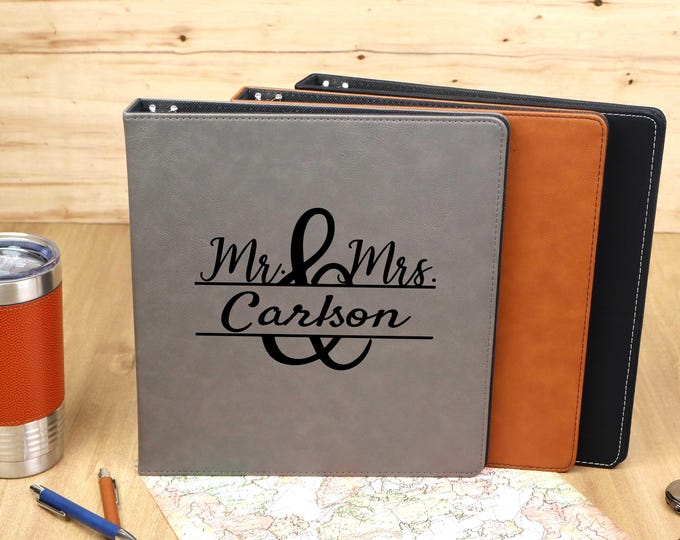Personalized Leather Binder, Customized Binder, Graduation Gift, Office ...