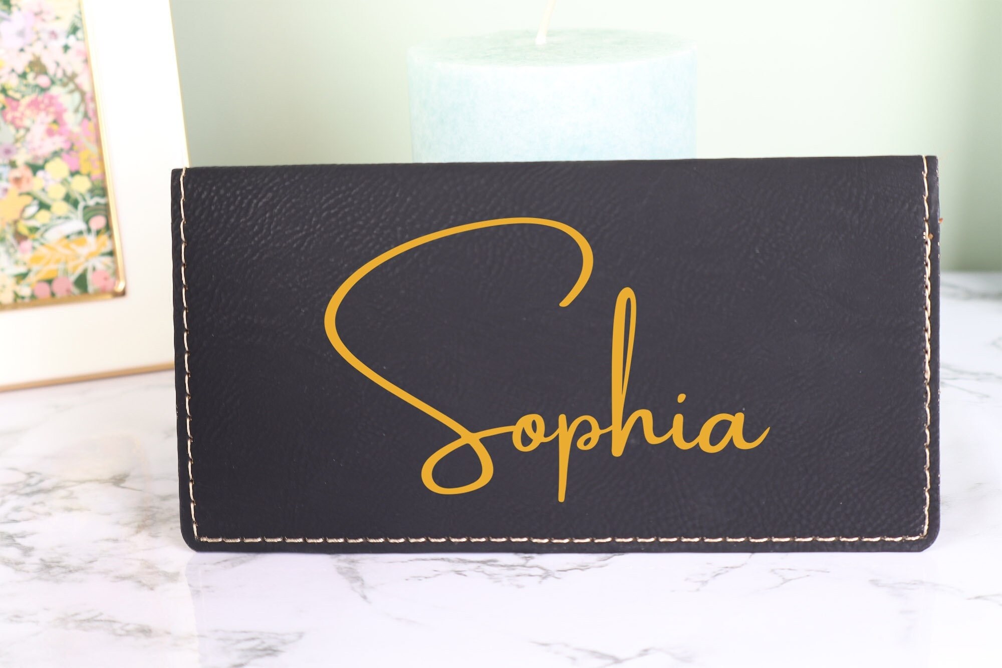 Personalized Checkbook Cover, Custom Checkbook Holder, Business ...