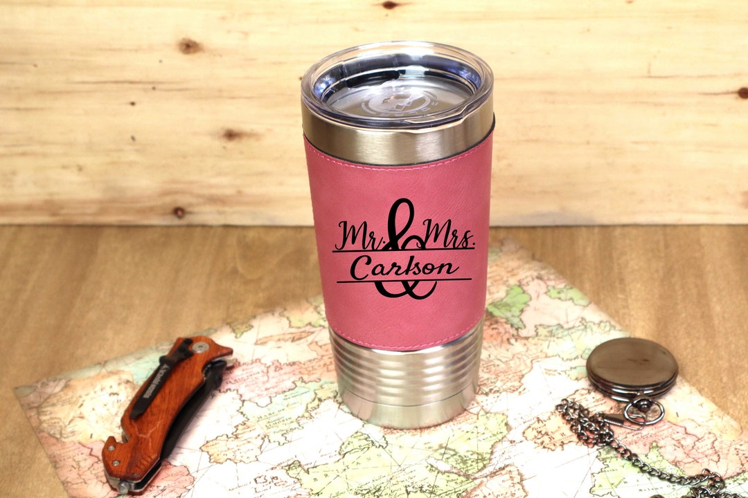 Personalized Leather Tumbler, Personalized Mug, Leather Tumbler ...