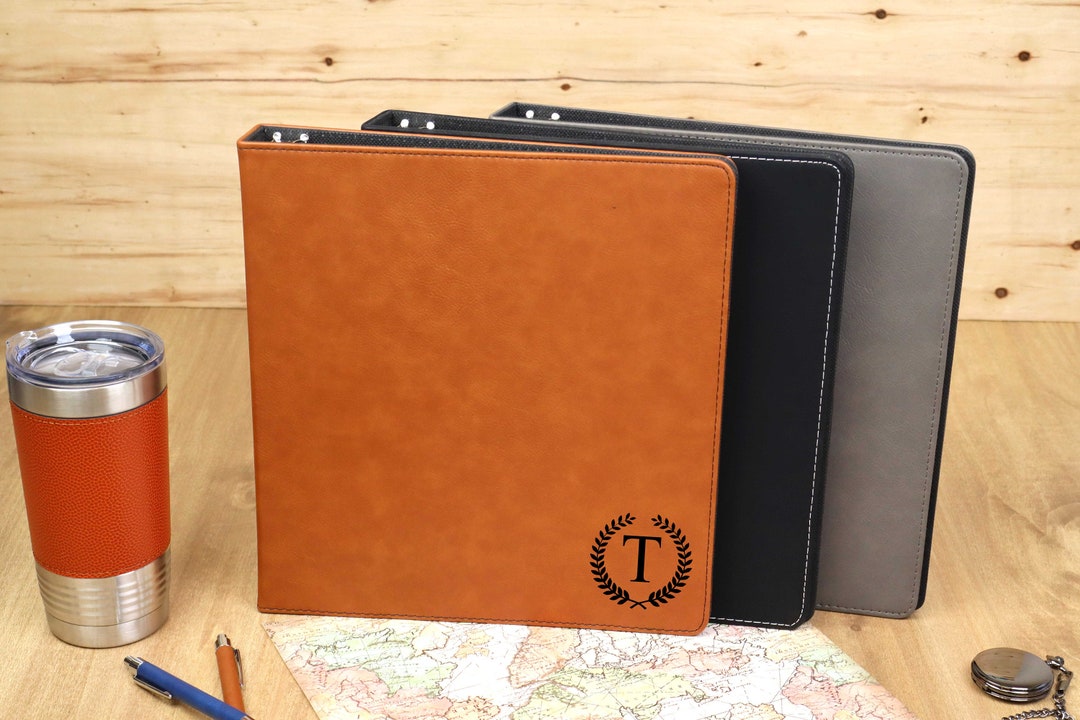 Personalized Leather Binder, Customized Binder, Graduation Gift, Office ...