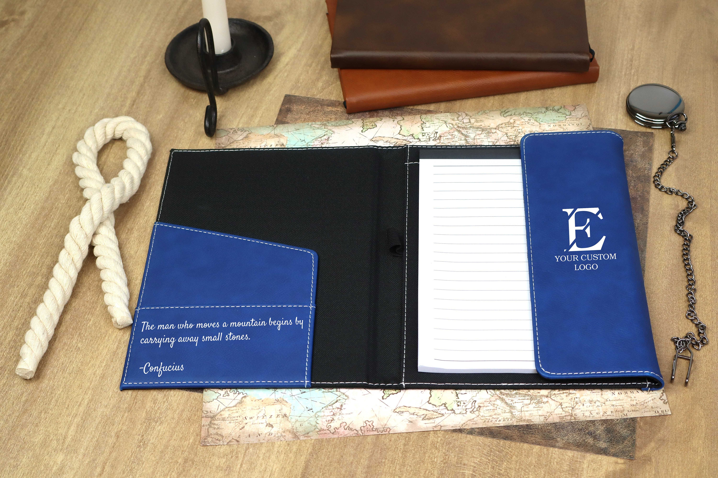 Personalized Leather Flap Portfolio, Leather Engraved Portfolio, Office ...