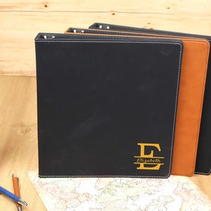 Personalized Leather Binder, Customized Binder, Graduation Gift, Office ...