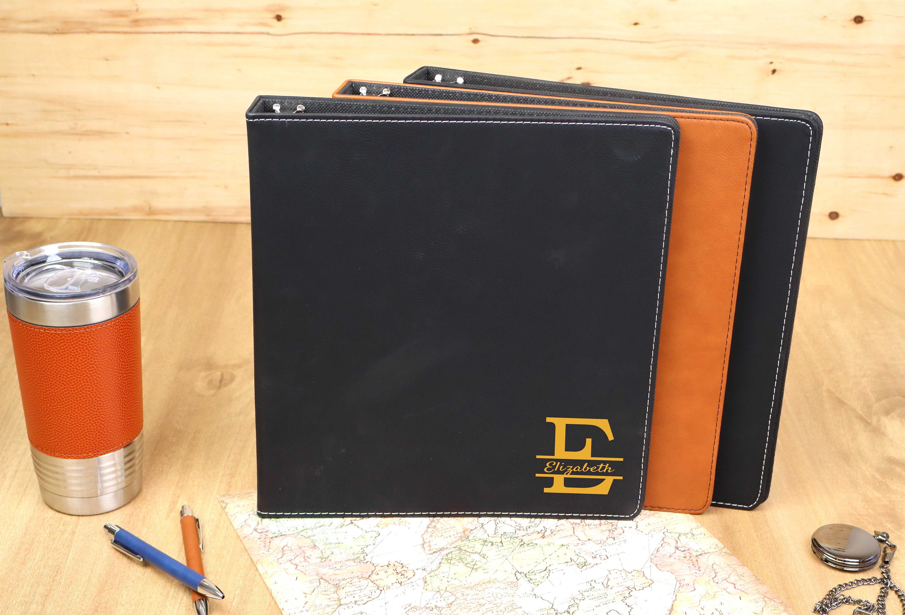 Personalized Leather Binder, Customized Binder, Graduation Gift, Office ...