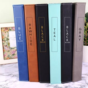 Personalized Leather Binder, Custom Leather Binder, Leather Refillable ...