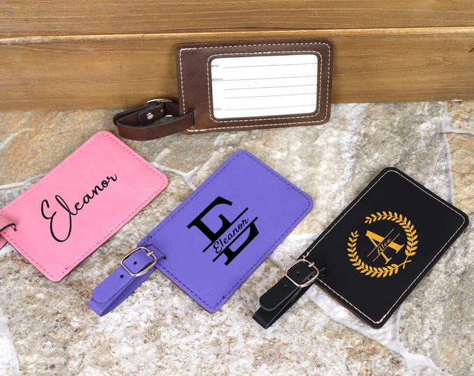 Personalized Leather Luggage Tag, Custom Luggage Tag, Custom Leather ...