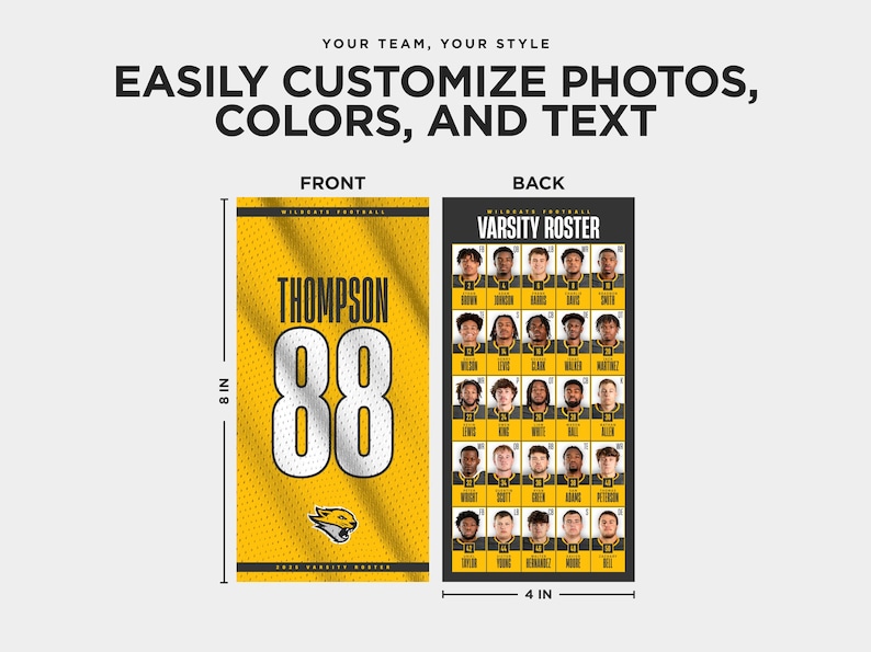 Customizable Team Lanyard Template - Editable Team Roster Card, Team ...