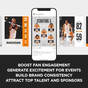 Sports Team Canva Templates - 20 Social Media Graphics for Basketball ...