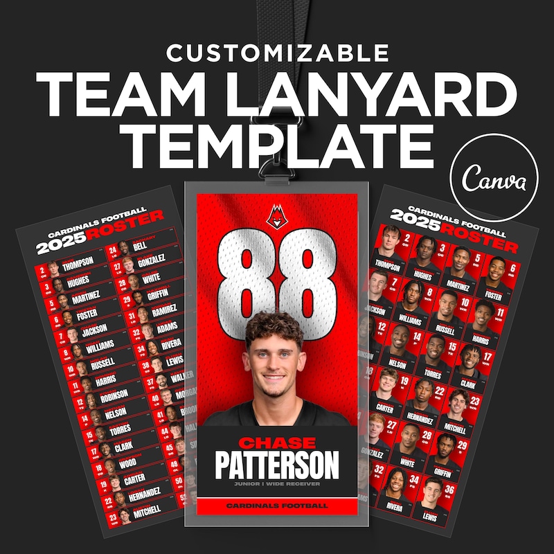 Football Lanyard Team Roster - Etsy UK