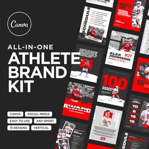 Athlete Branding and Recruiting Canva Templates - 15 Graphics to ...