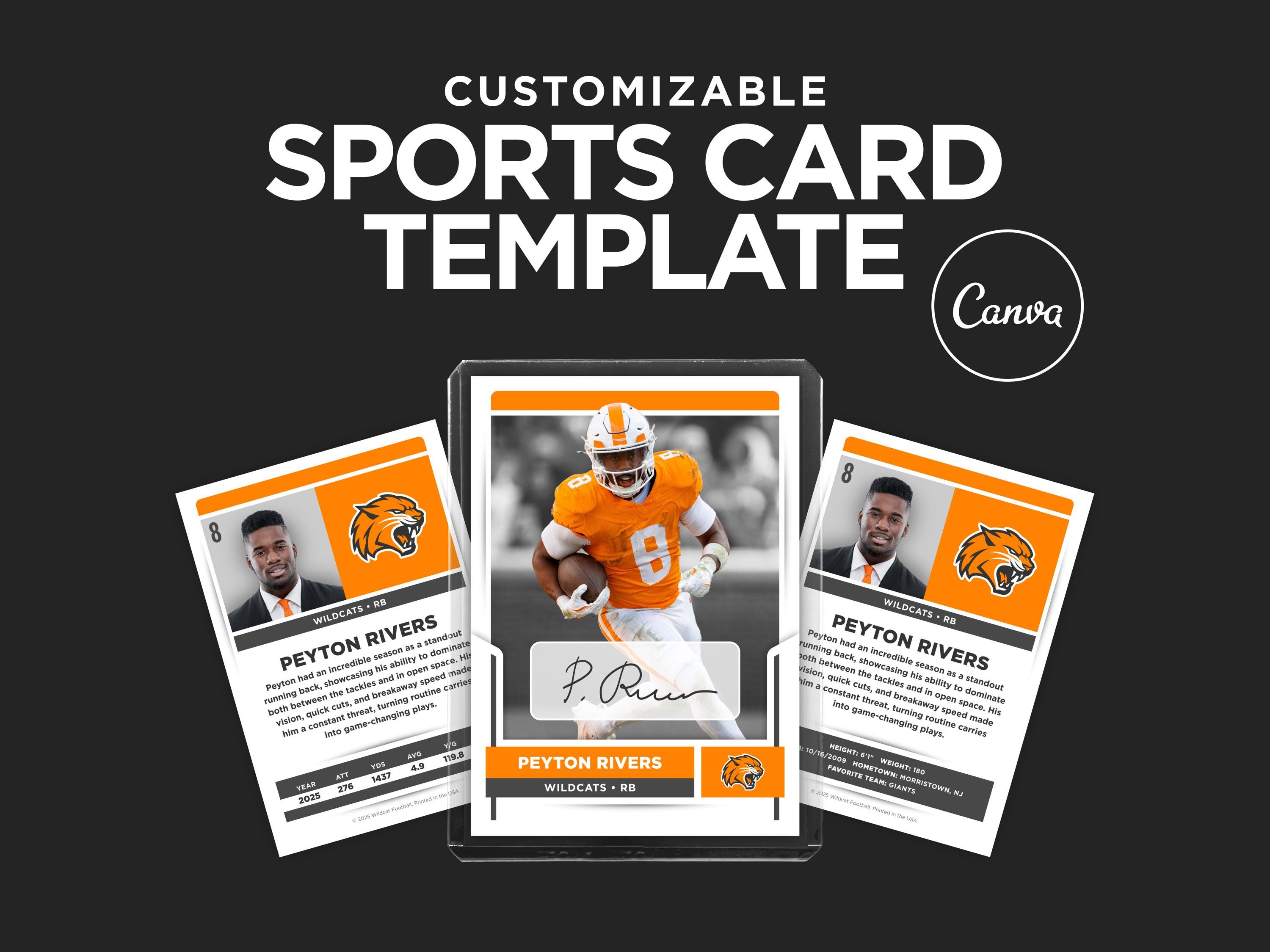 Editable Sports Card Template - Custom Trading Card, Editable in Canva ...