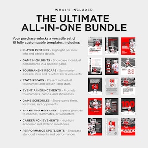 Athlete Branding and Recruiting Canva Templates - 15 Graphics to ...