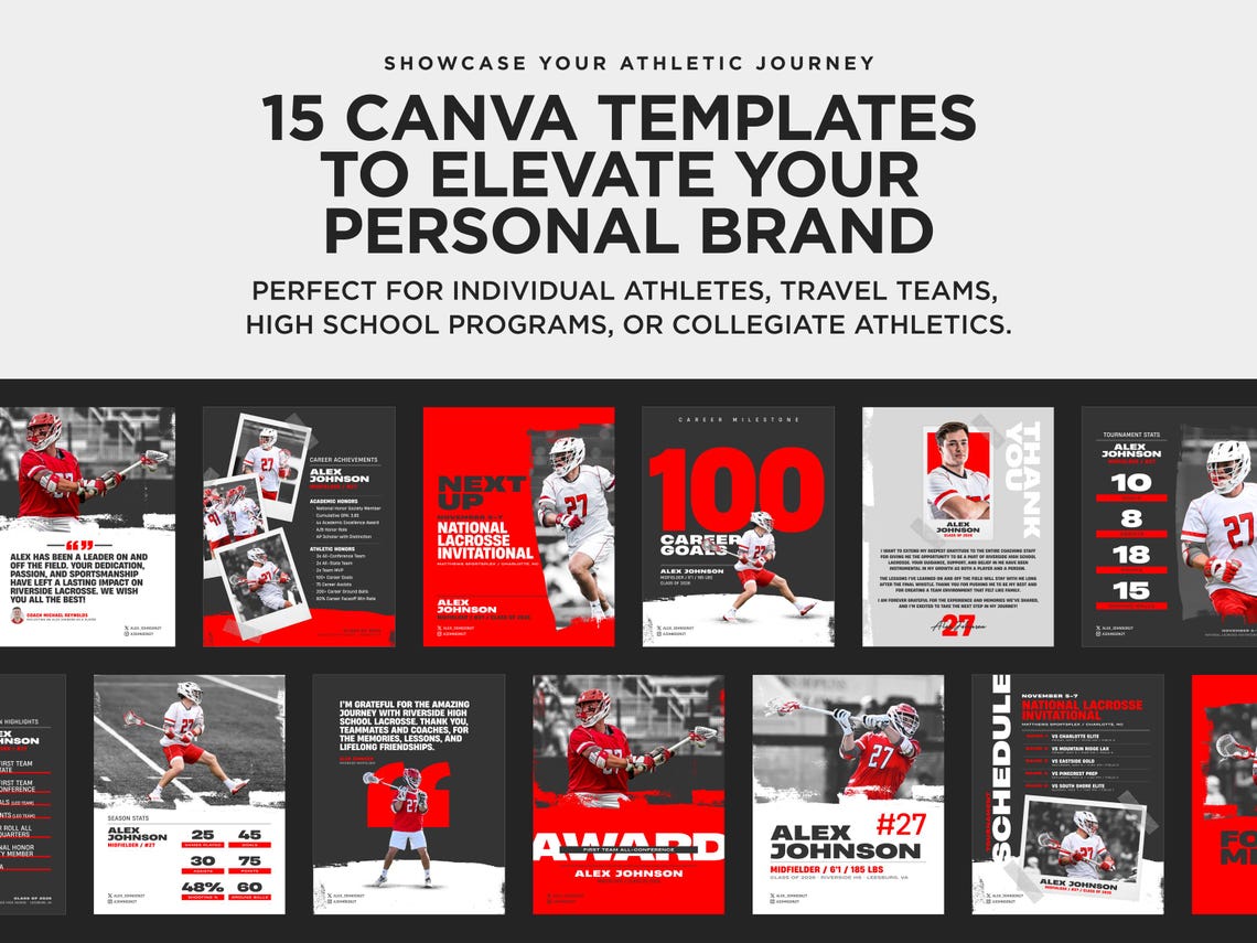 Athlete Branding Templates | Canva Player Profiles, Stats & Schedules ...