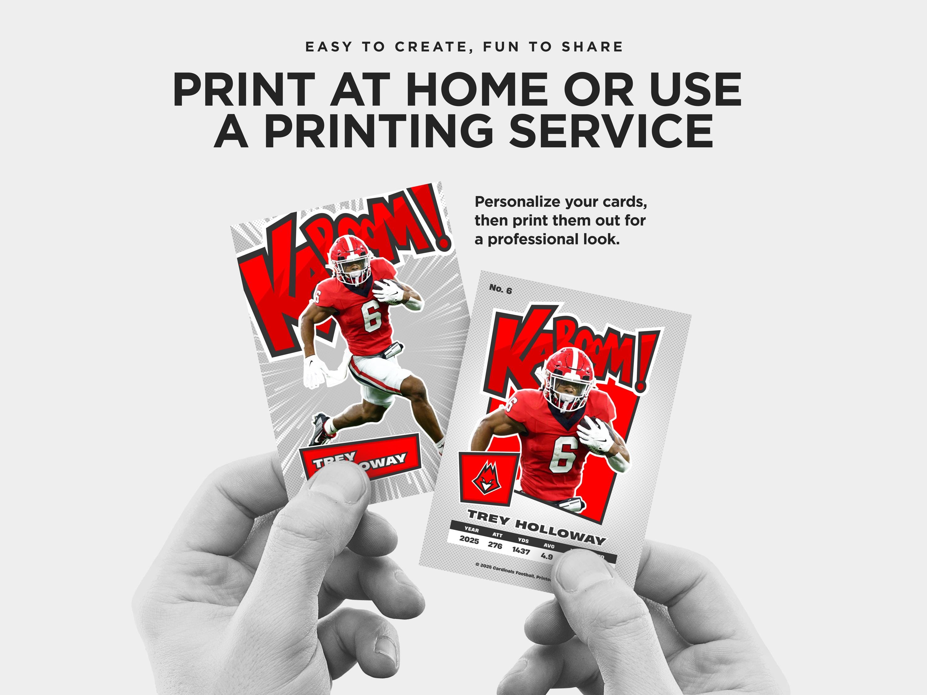 Kaboom Style Sports Trading Card Template | Editable Canva Athlete ...