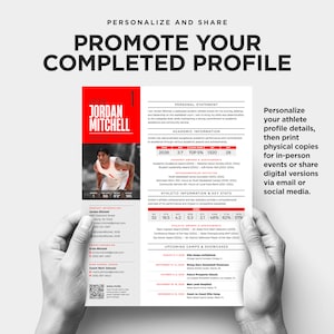 Customizable Athletic Profile Template for College Recruiting - Perfect ...