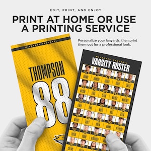 Customizable Team Lanyard Template - Editable Team Roster Card, Team ...