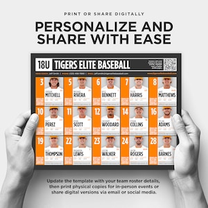 Customizable Team Roster Canva Template - Editable Player Profiles ...