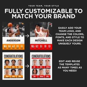 Sports Team Canva Templates - 20 Social Media Graphics for Basketball ...