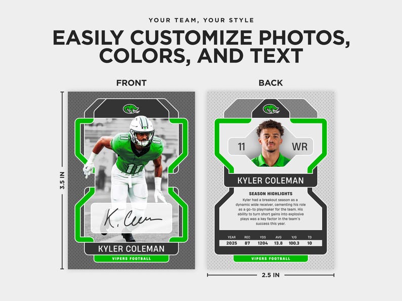 Editable Sports Card Template - Custom Trading Card, Editable in Canva ...
