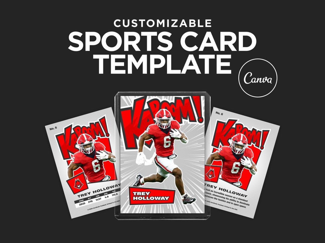 Editable Sports Card Template - Custom Trading Card, Editable in Canva ...