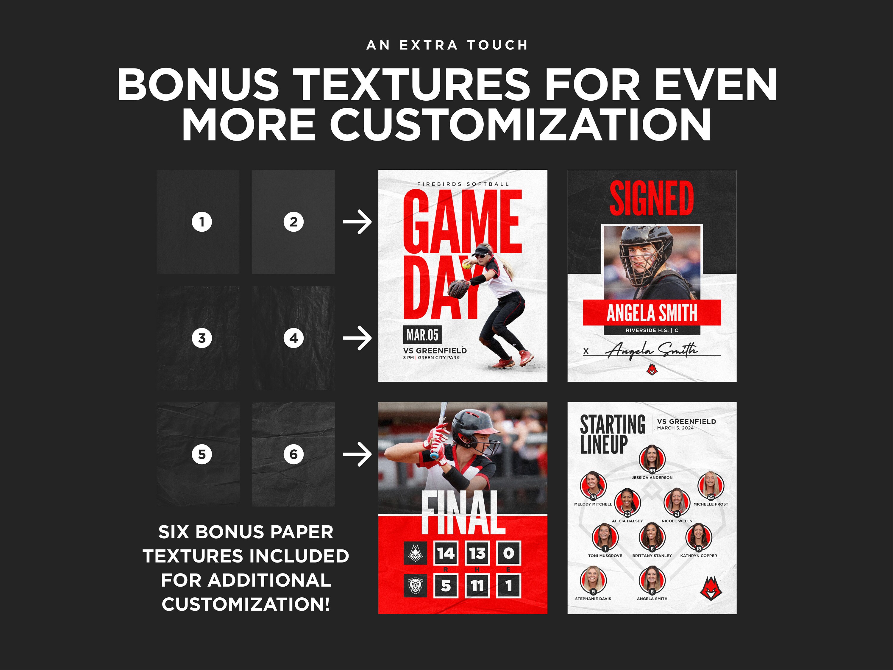 Sports Team Canva Templates - 20 Social Media Graphics for Baseball and ...