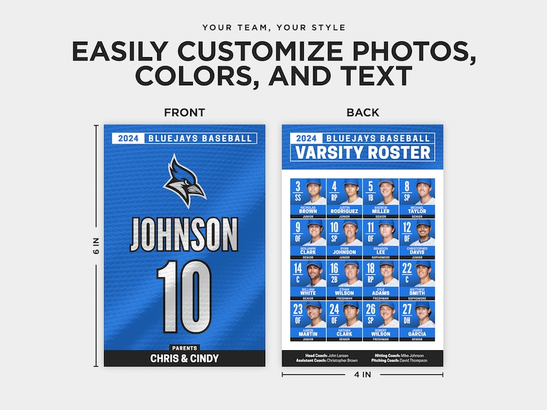 Customizable Team Lanyard Template - Editable Team Roster Card, Team ...