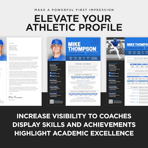 Customizable Athletic Profile Template for College Recruiting - Perfect ...