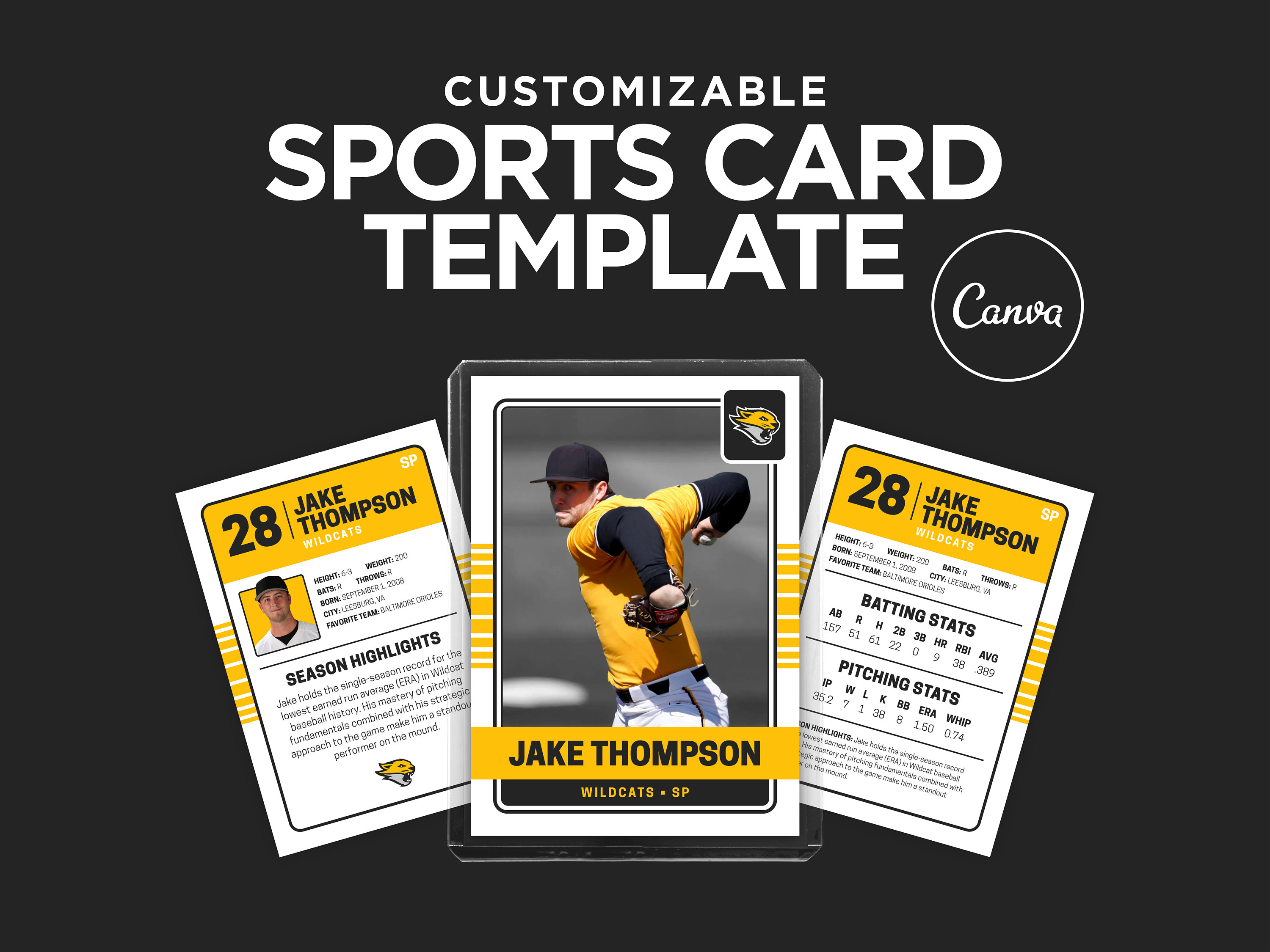 Editable Sports Card Template - Custom Trading Card, Editable in Canva ...