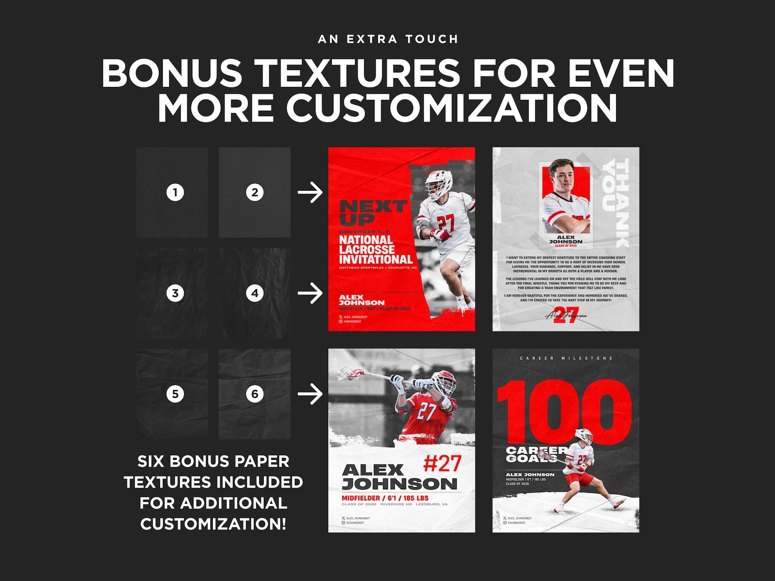 Athlete Branding and Recruiting Canva Templates - 15 Graphics to ...