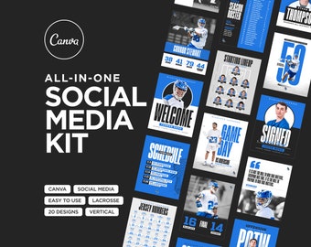 Sports Team Canva Templates - 20 Social Media Graphics for Baseball and ...