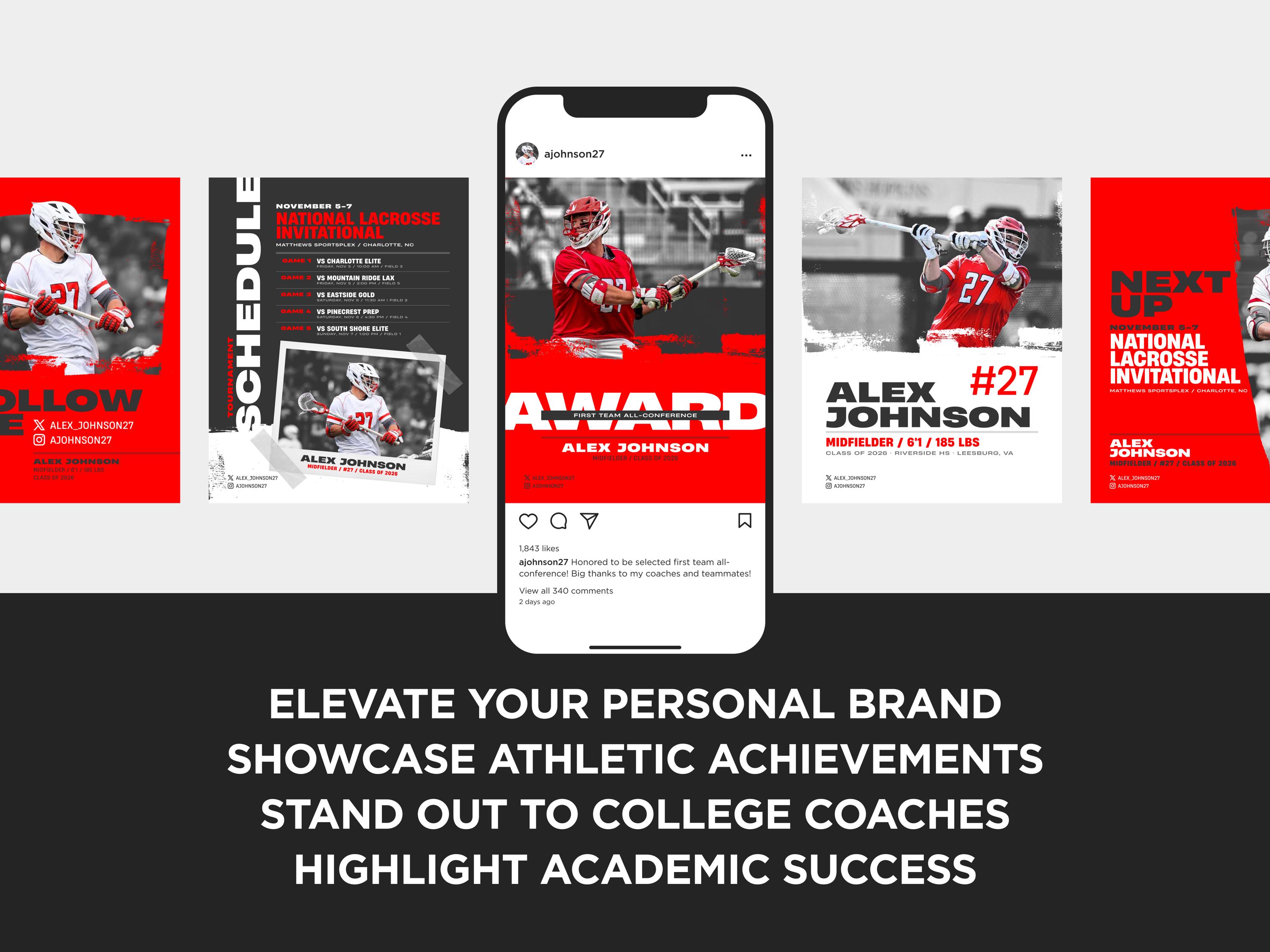 Athlete Branding Templates | Canva Player Profiles, Stats & Schedules ...