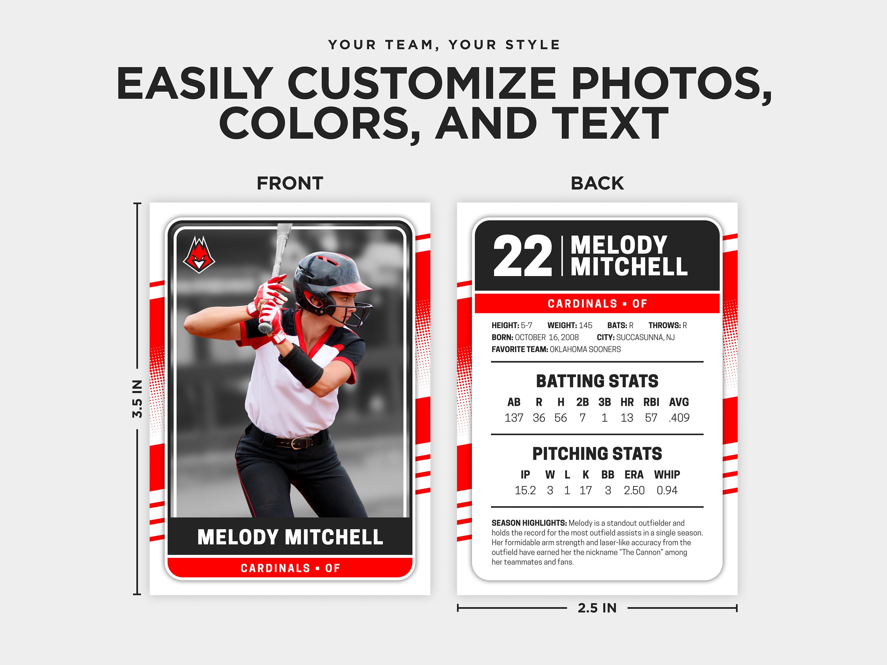 Editable Sports Card Template - Custom Trading Card, Editable in Canva ...