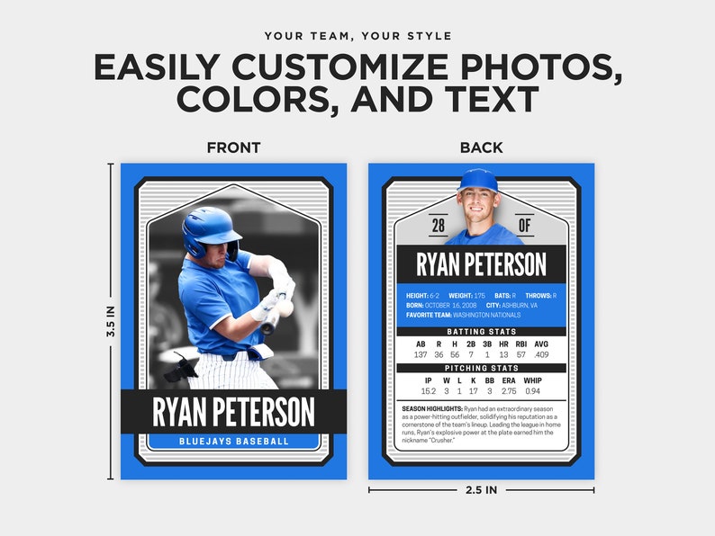 Editable Sports Card Template - Custom Trading Card, Editable in Canva ...