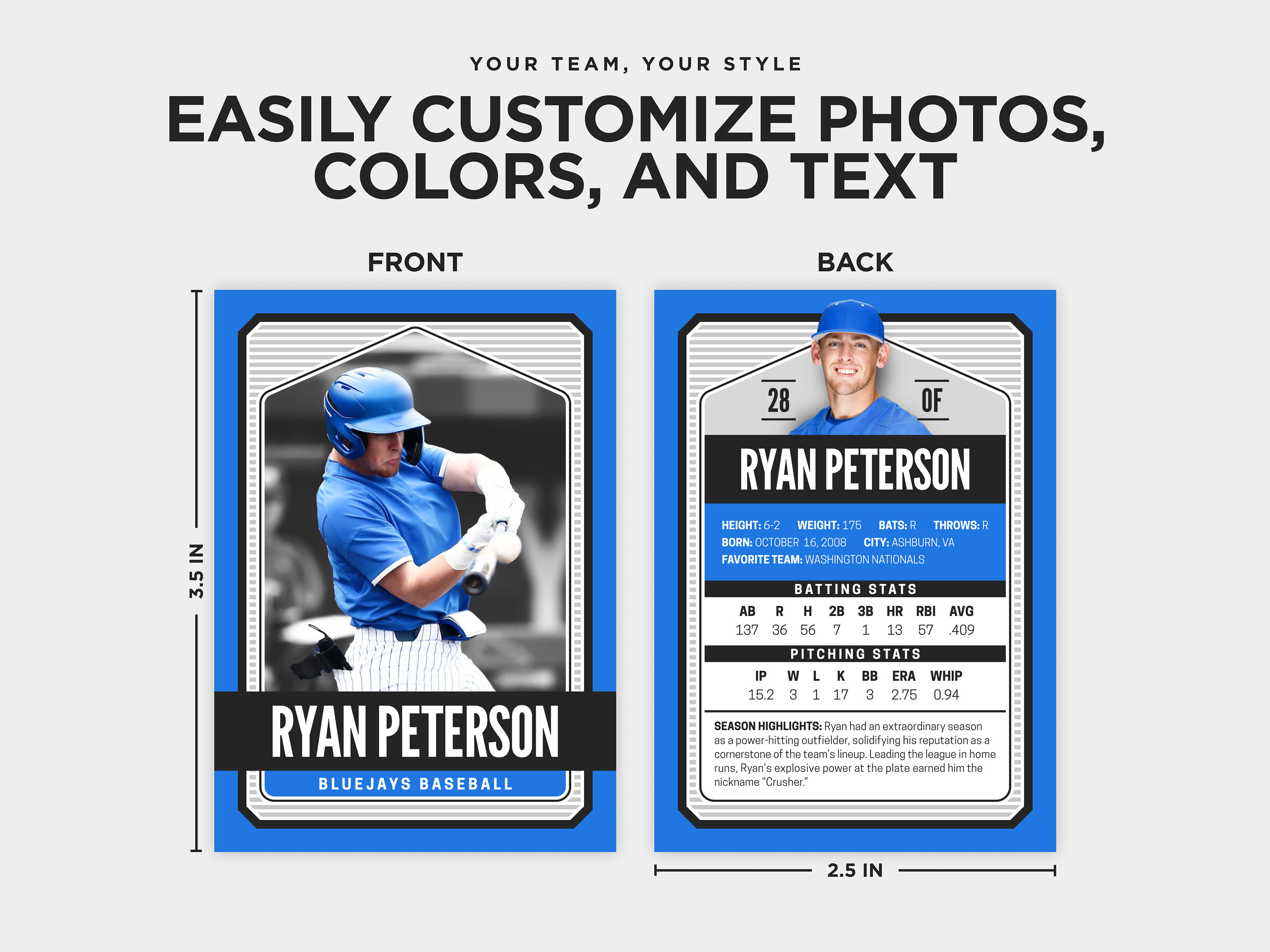 Editable Sports Card Template - Custom Trading Card, Editable in Canva ...