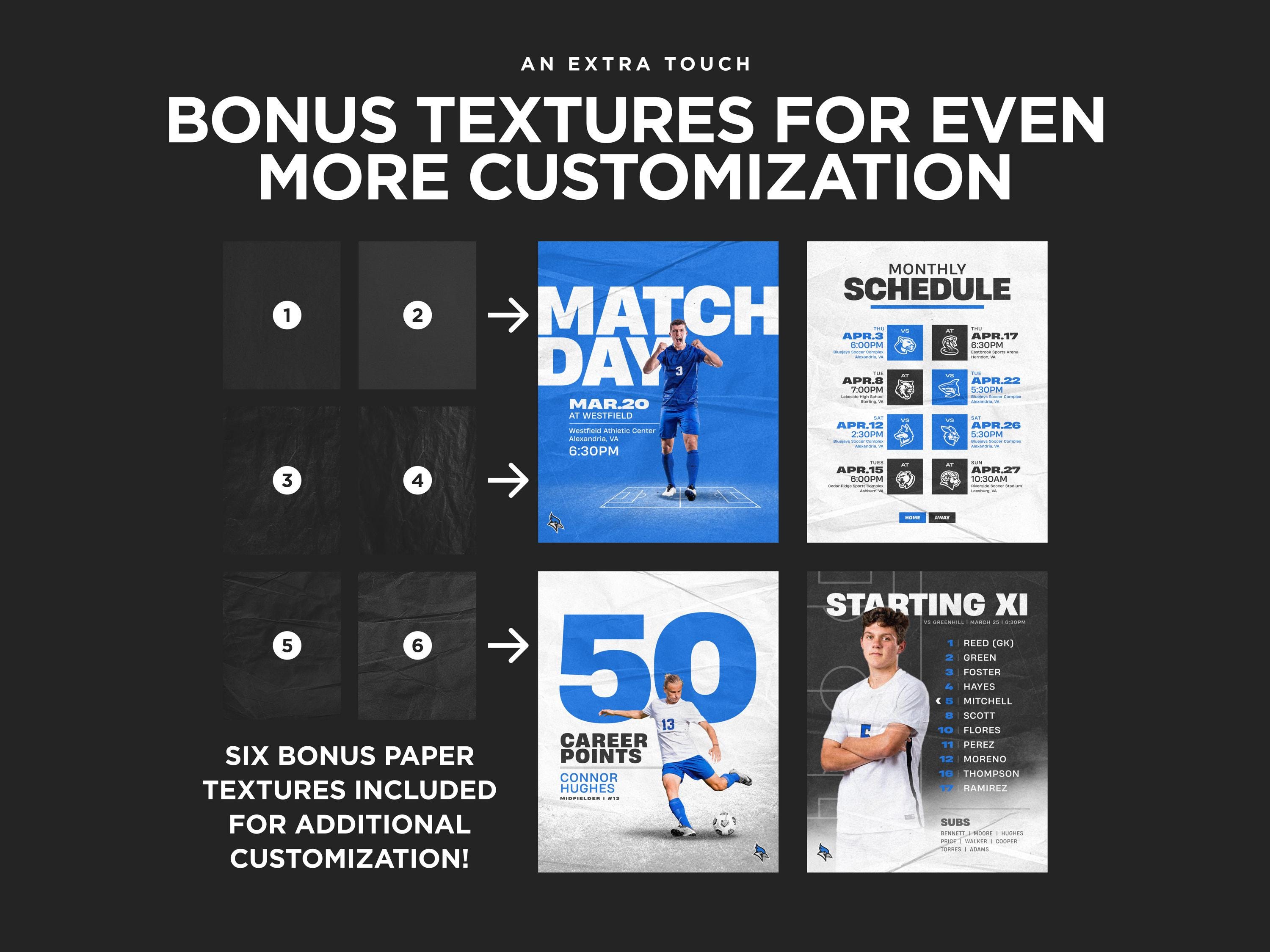 Sports Team Canva Templates - 20 Social Media Graphics for Soccer ...