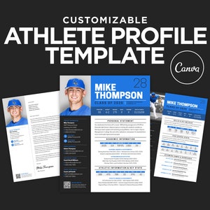 Customizable Athletic Profile Template for College Recruiting - Perfect ...