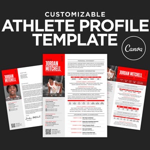 Customizable Athletic Profile Template for College Recruiting - Perfect ...