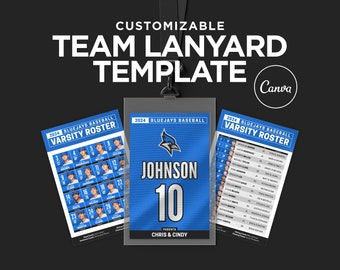 Team Roster Card Template, Editable Team Roster Card, Team Roster Card ...
