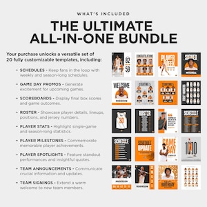 Sports Team Canva Templates - 20 Social Media Graphics for Basketball ...