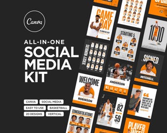 Sports Team Canva Templates - 20 Social Media Graphics for Lacrosse ...