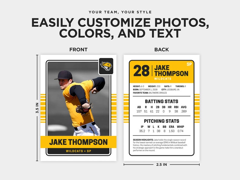 Editable Sports Card Template - Custom Trading Card, Editable in Canva ...