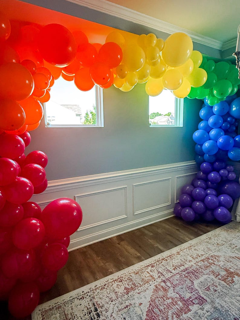 Rainbow Balloon Garland. Rainbow Birthday, Summer or Anytime Fun! - Etsy