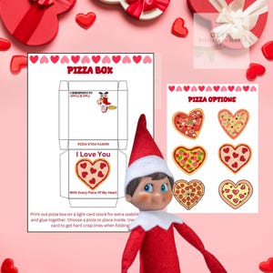 Valentine's Day Elf Props Pizza Props Printable Valentine's Day Bundle ...