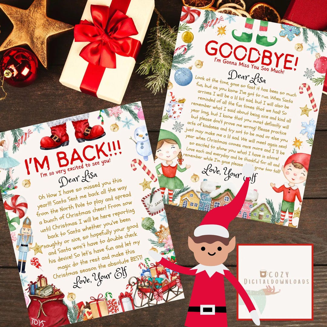 Editable Elf Arrival and Goodbye Letter Set, Christmas Elf Letter 2 ...