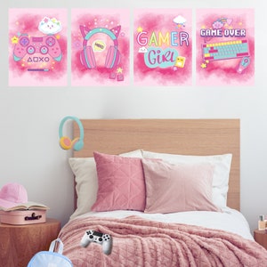 Cozy Gamer Girl Digital Downloads Printables Gaming Wall Art Girl Gamer ...