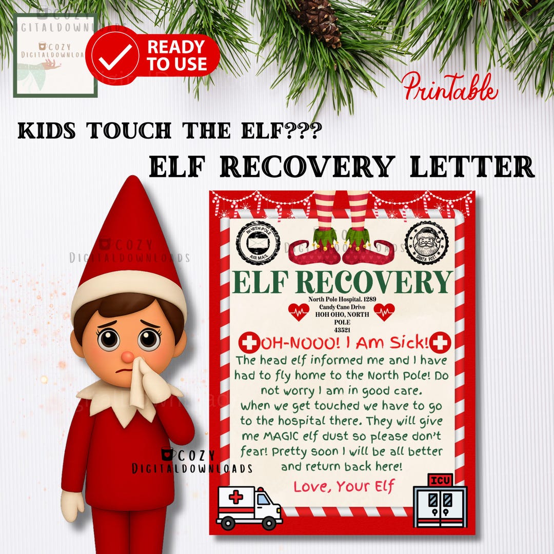Elf Recovery Notice Letter: Christmas Elf Activities (instant Download ...