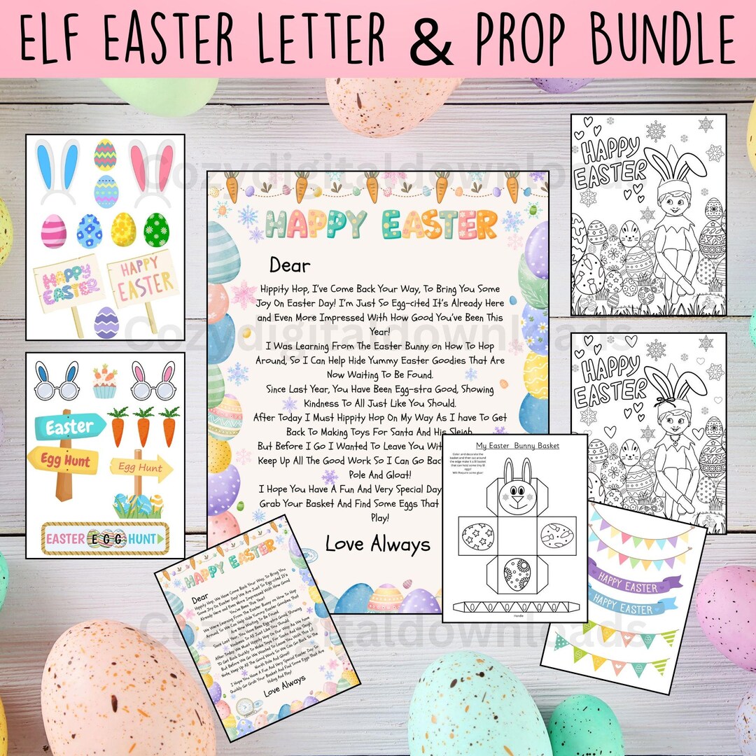 Elf Easter Letter From the Elf Prop Bundle Personalized for You Instant ...